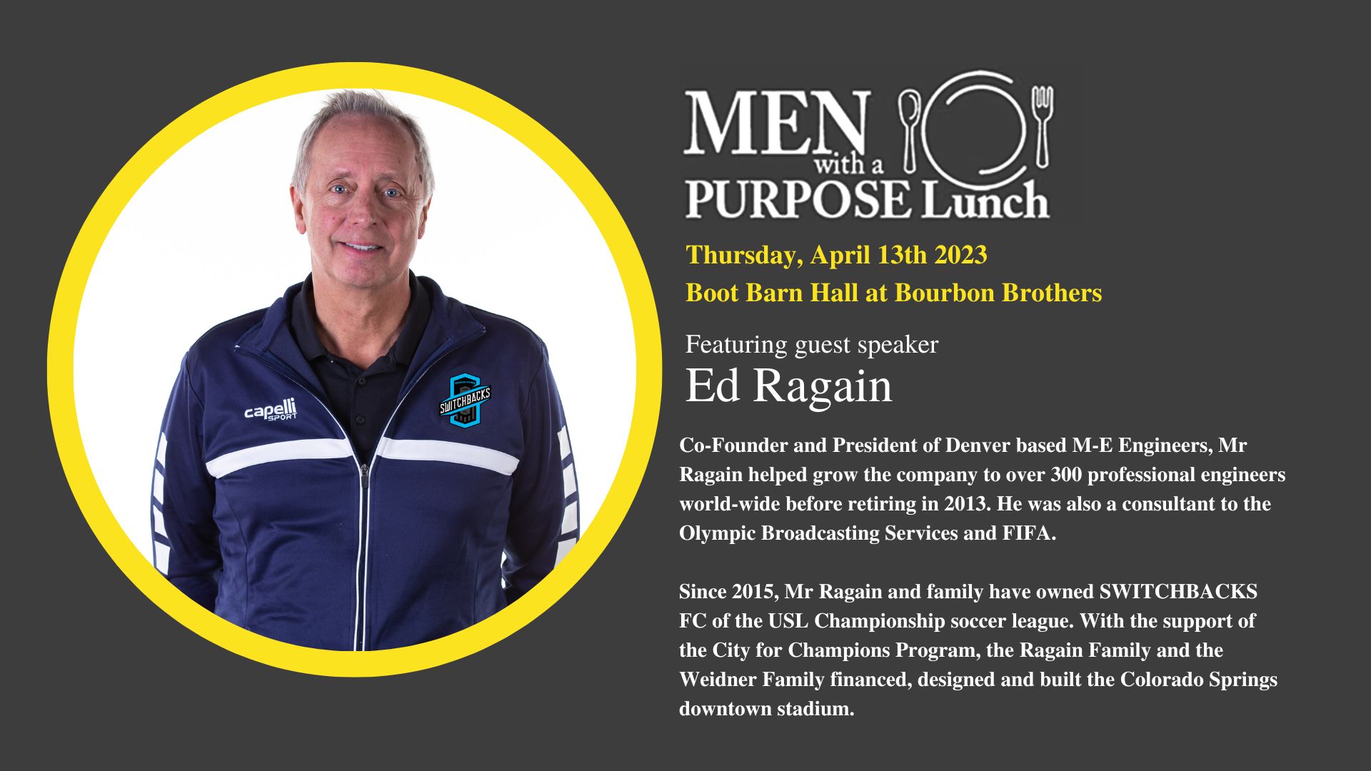 Tickets for Men With a Purpose- Ed Ragain in Colorado Springs from ShowClix